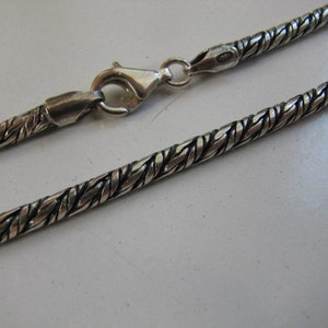 40 Inch Long Necklace 3mm Rope Chain Oxidized Sterling Silver - Etsy