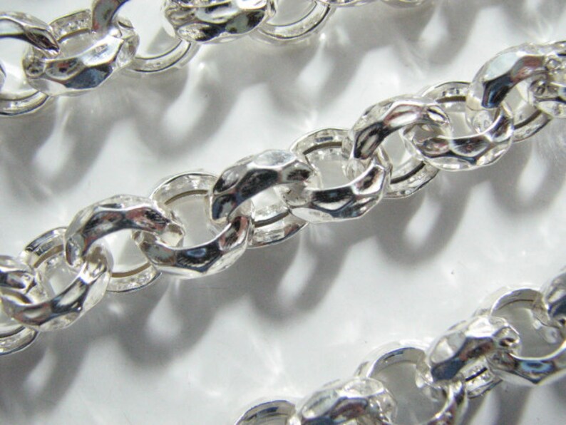 26 Inch Hammered Rolo Chain Necklace 12mm Links Sterling - Etsy