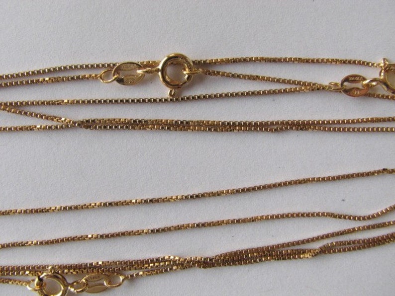 14K Gold Box Chain 18 Inch Gold Filled Box Necklace 1mm Thick - Etsy
