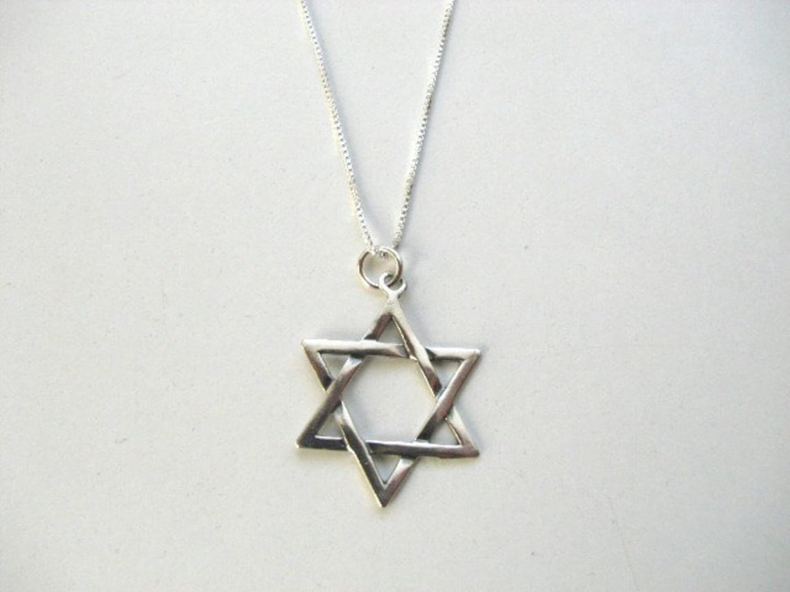 Sterling Silver Classic Star of David Pendant Necklace - Etsy