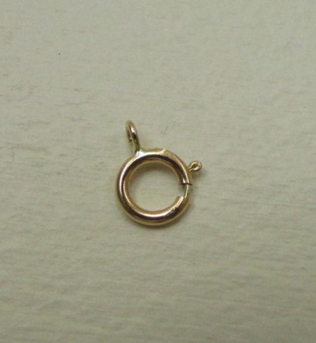 14K Real Gold Spring Clasp, Solid 14K Yellow Gold Spring Clasps ...