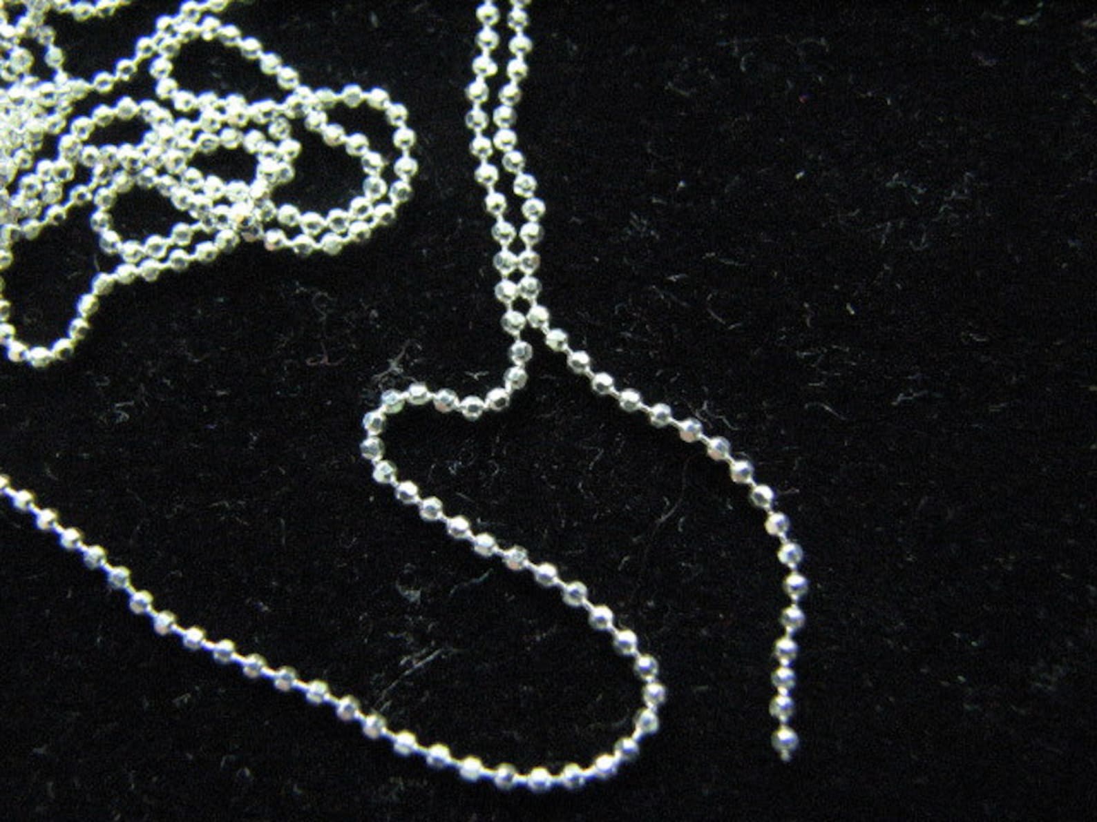 25 Feet Sterling Silver 1mm Diamond Cut Ball Chain by the Foot - Etsy