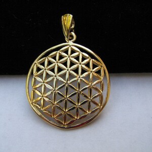 Original Flower of Life Pendant Gold Filled, Large Charm, Sacred ...