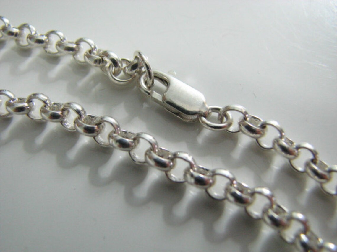 5mm Heavy Rolo Chain Necklace 30 Inch Sterling Silver With - Etsy