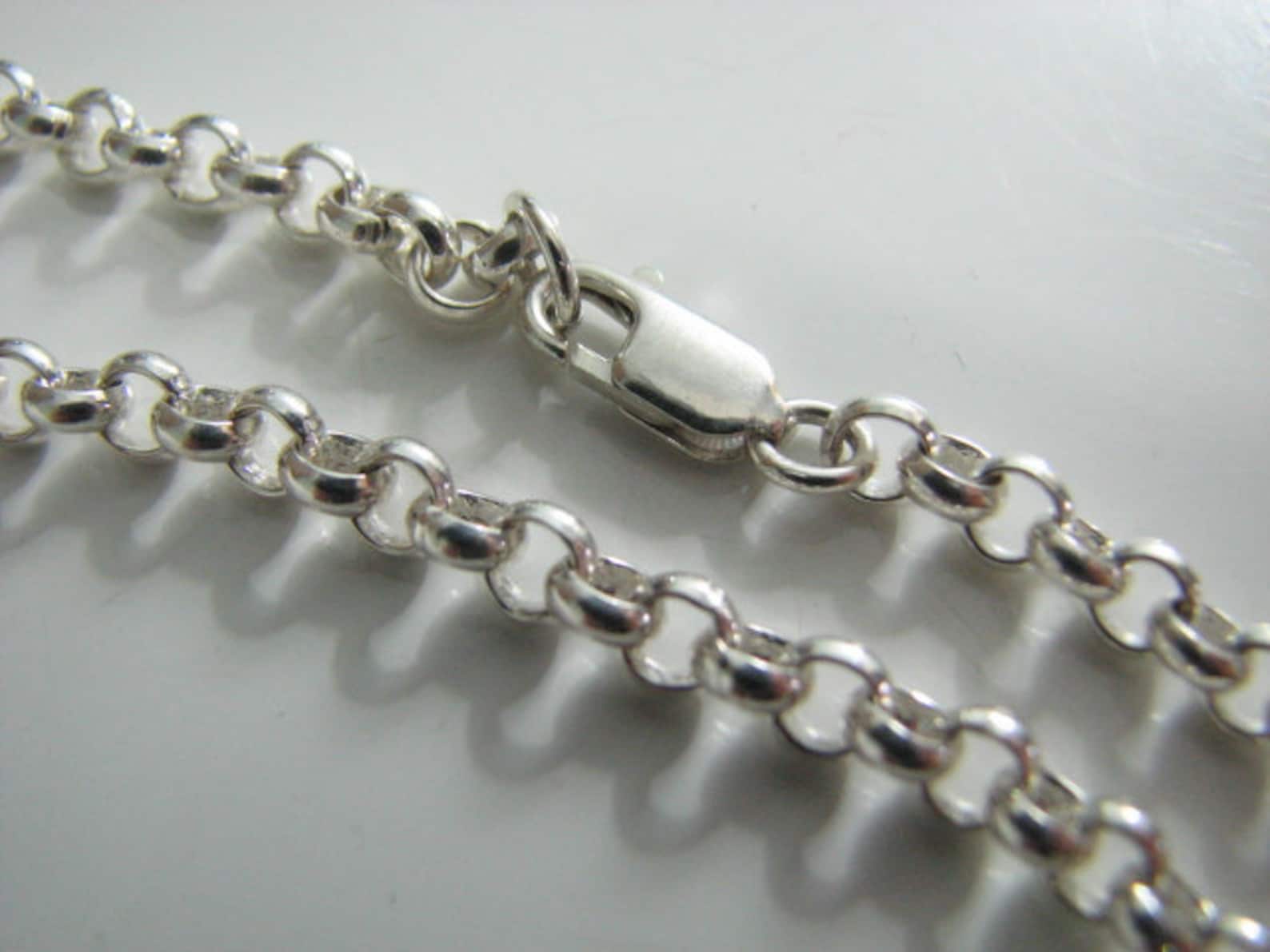 5mm Heavy Rolo Chain Necklace 30 Inch Sterling Silver With - Etsy