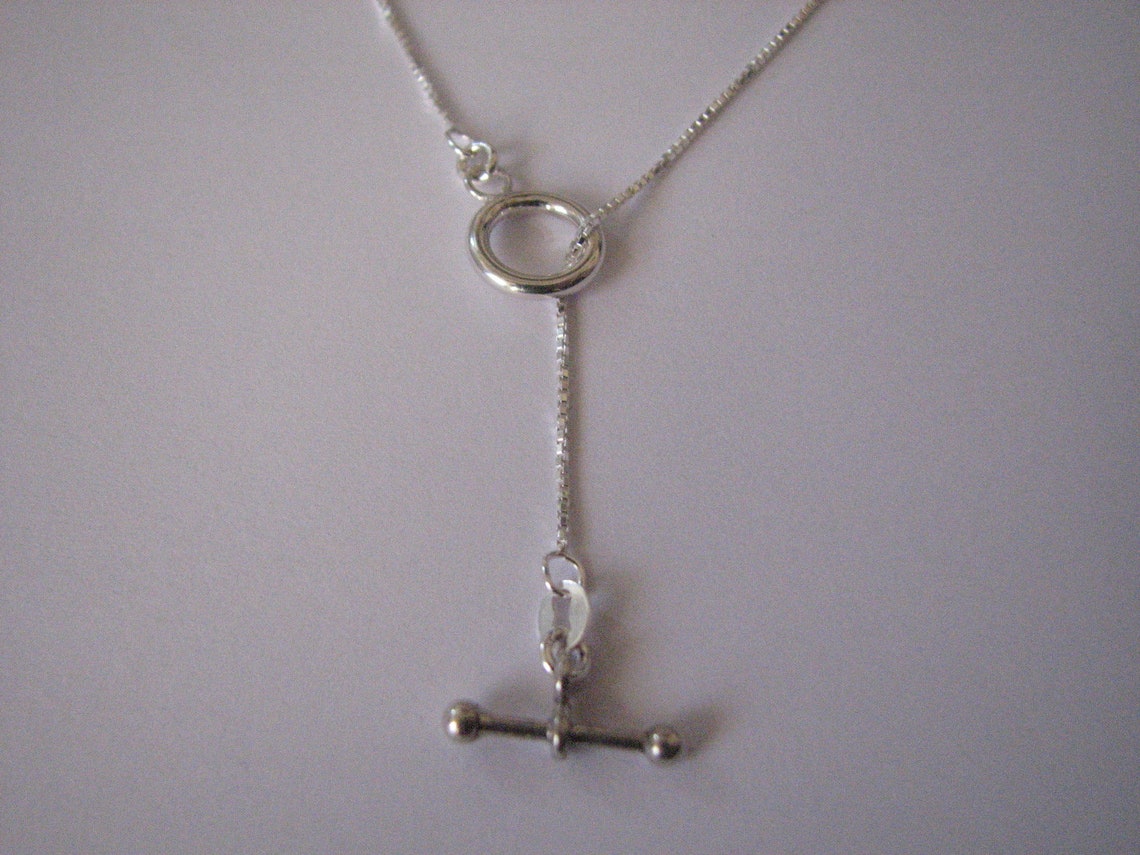 Sterling Silver Box Chain Necklace With Toggle Clasp 1mm Box - Etsy