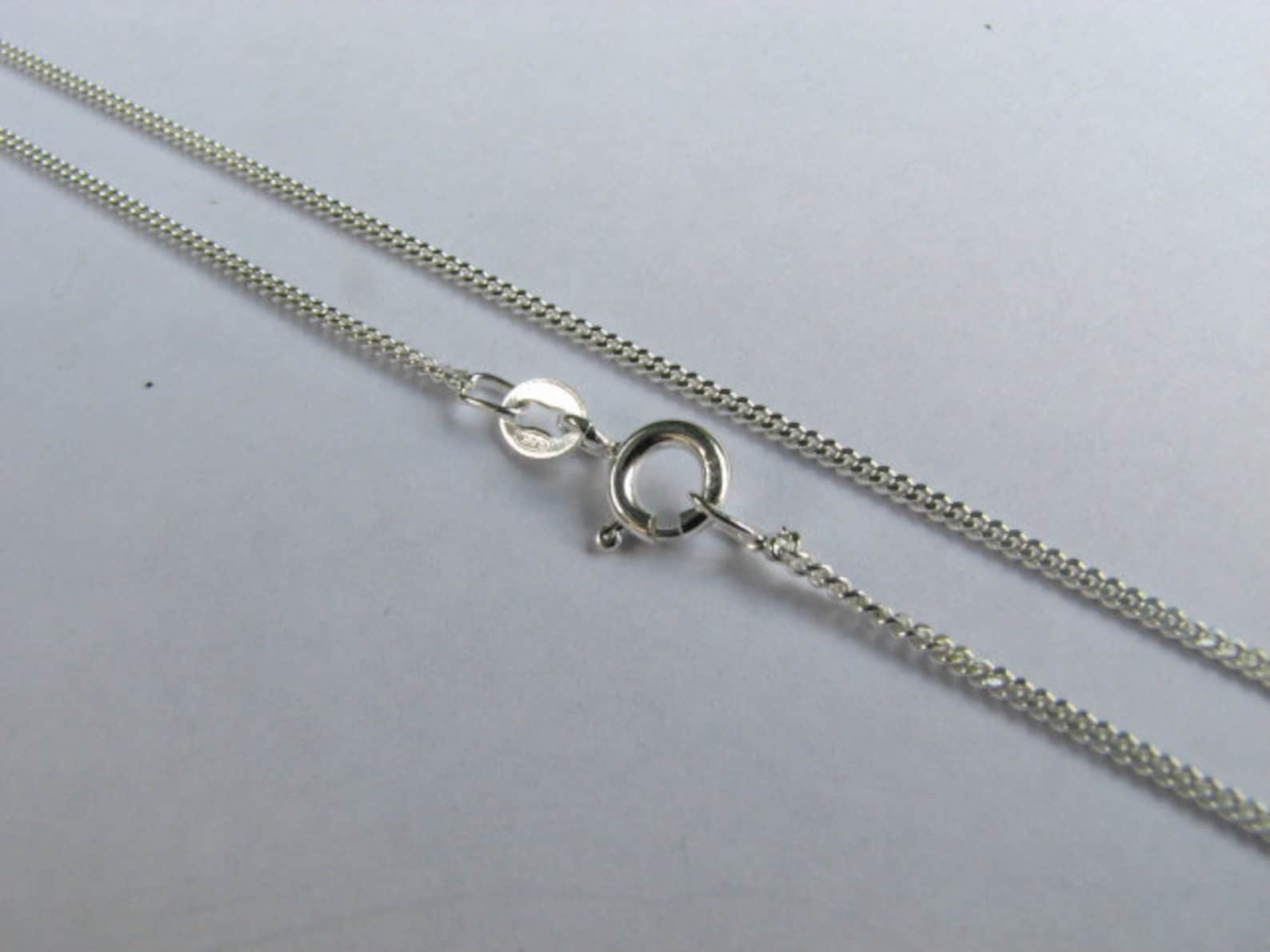 26 inch Sterling Silver Curb Chain Necklace with Spring Clasp | Etsy