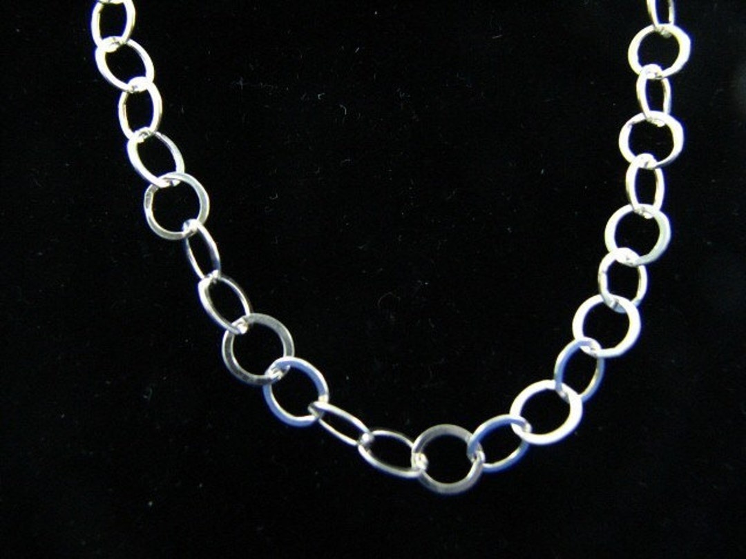 6 Feet Sterling Silver Flat Round Cable Chain 6mm on Spool Unfinished ...