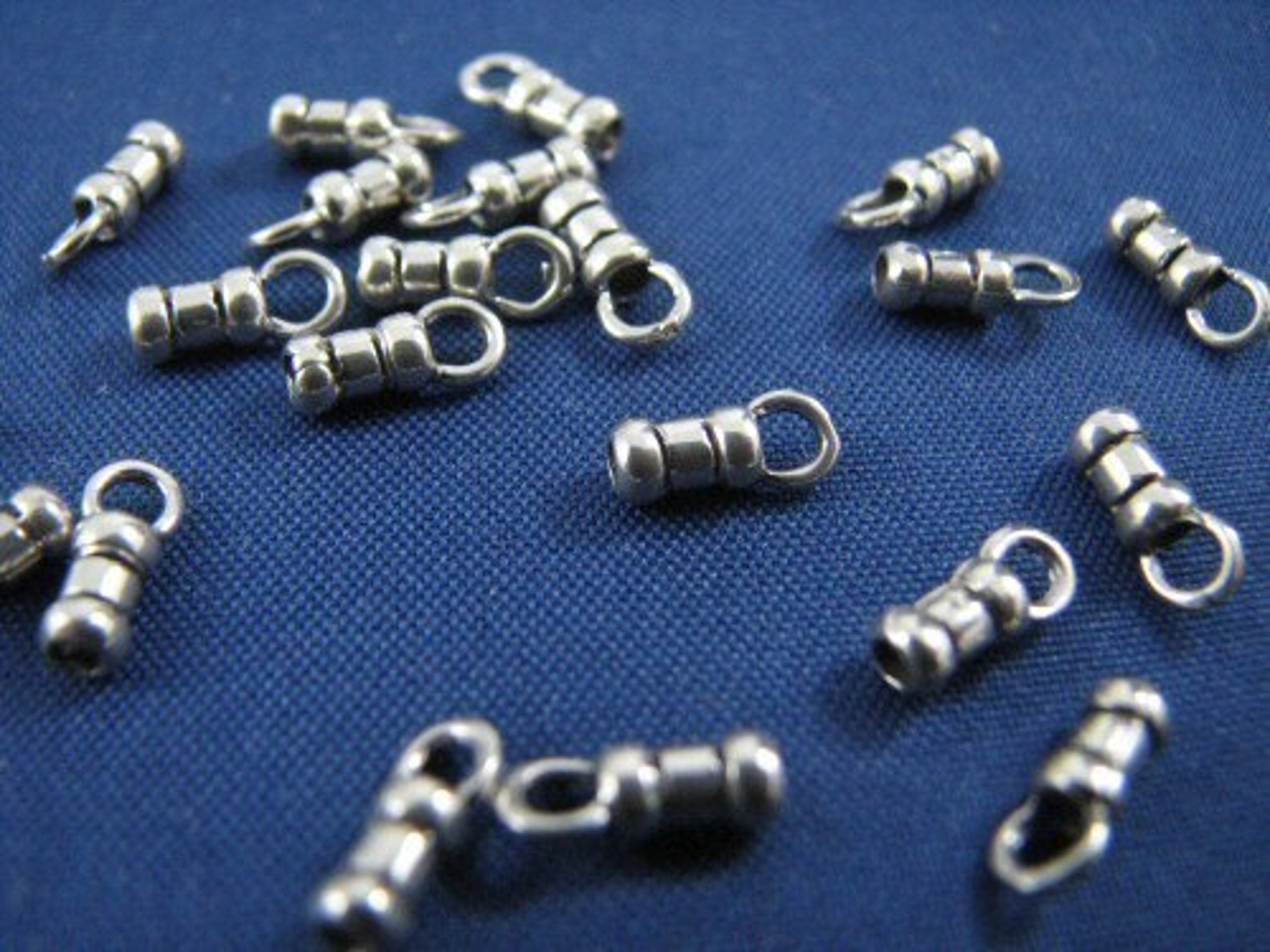 50 Pieces Sterling Silver Crimp End Caps 1.3mm Hole - Etsy