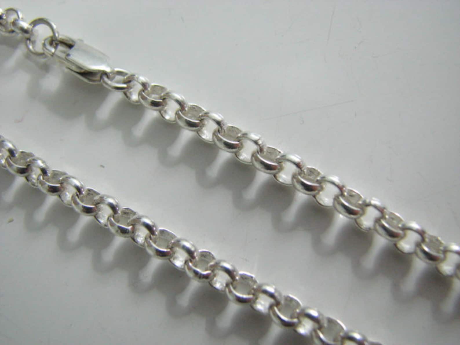 5mm Heavy Rolo Chain Necklace 30 Inch Sterling Silver With - Etsy