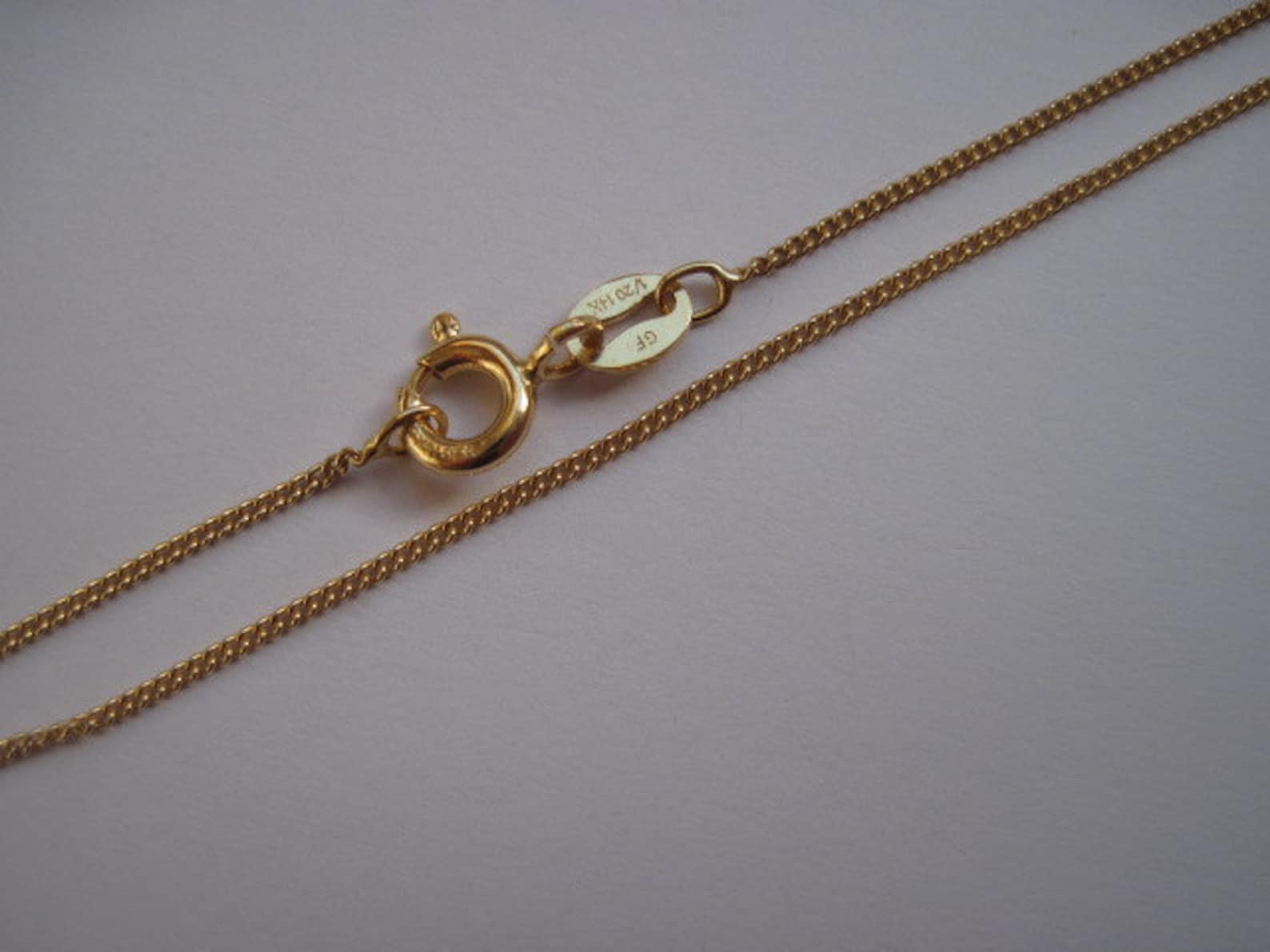 40 Inch Fine Curb Chain, 14kt Gold Fill Necklace With Spring Clasp ...