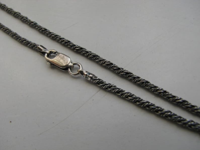 14 Inch Oxidized Sterling Silver 2mm Rope Chain Necklace - Etsy
