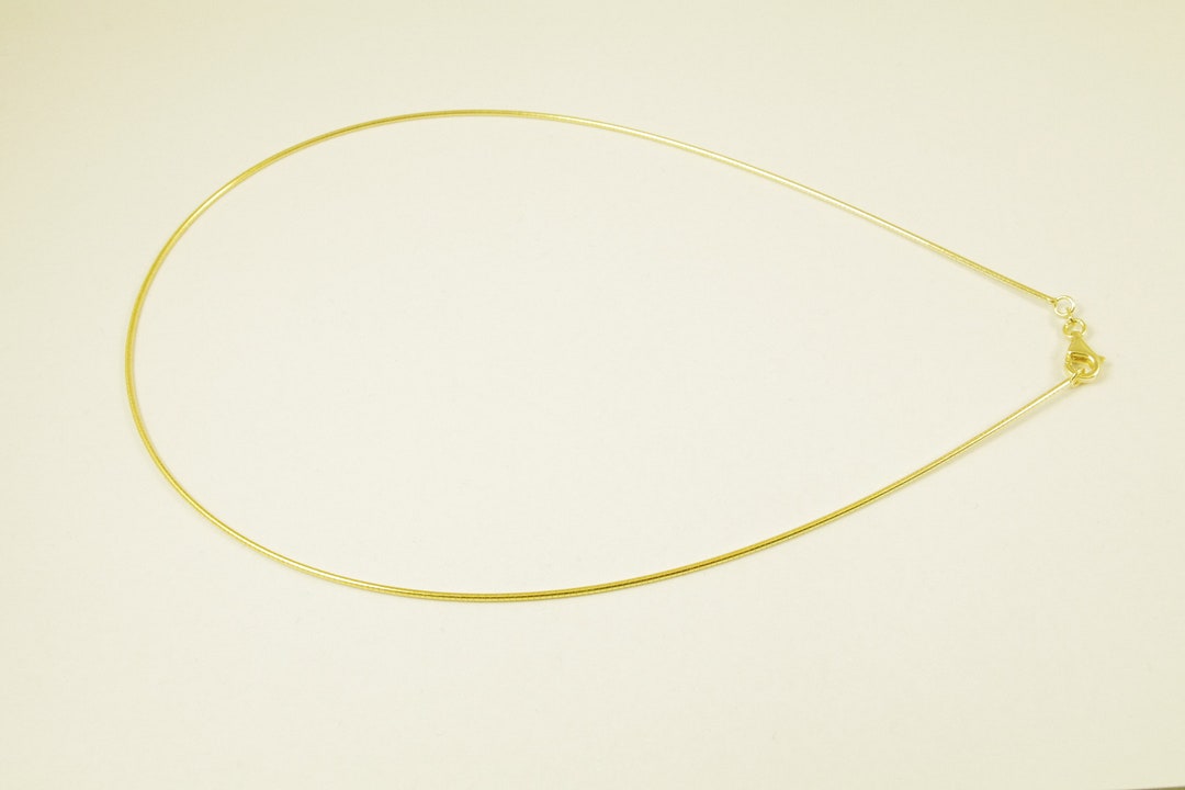 Gold Omega Necklace, 14K Goldplate Over Sterling Silver Omega Chain ...