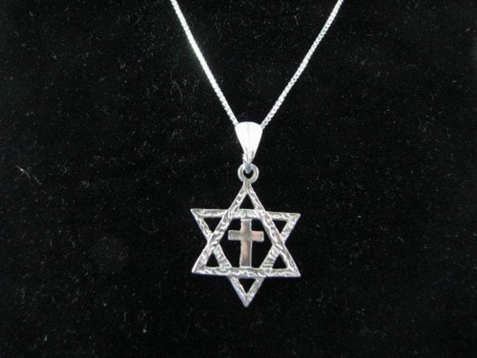 Messianic Star of David and Cross Pendant Necklace - Etsy