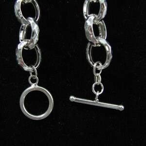 15mm Rolo Necklace Sterling Silver 18 Inch Hammered Chain Links With ...