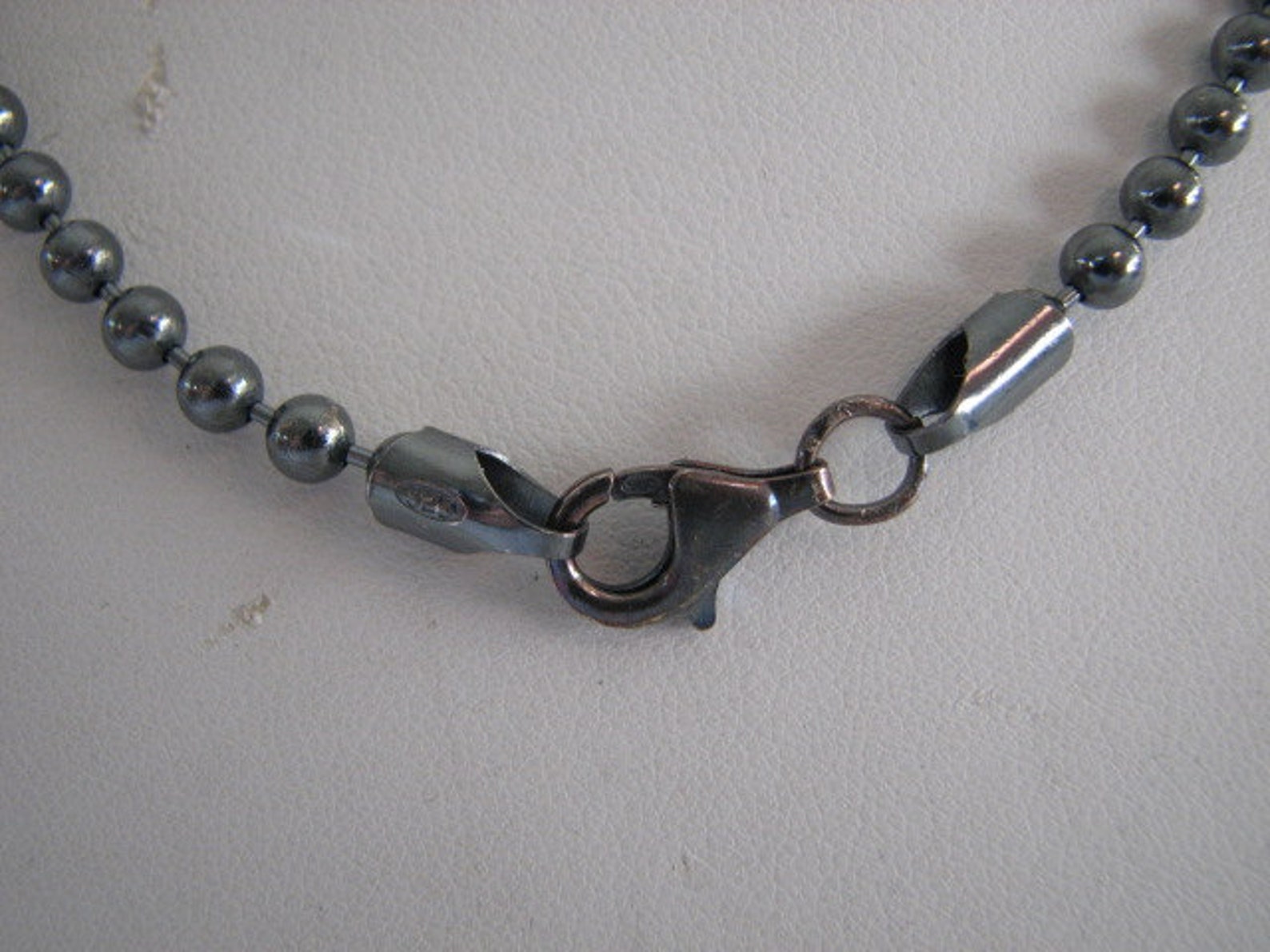 20 Inch Extreme Oxidized Ball Chain Necklace, 4mm Beads, 925 Sterling ...