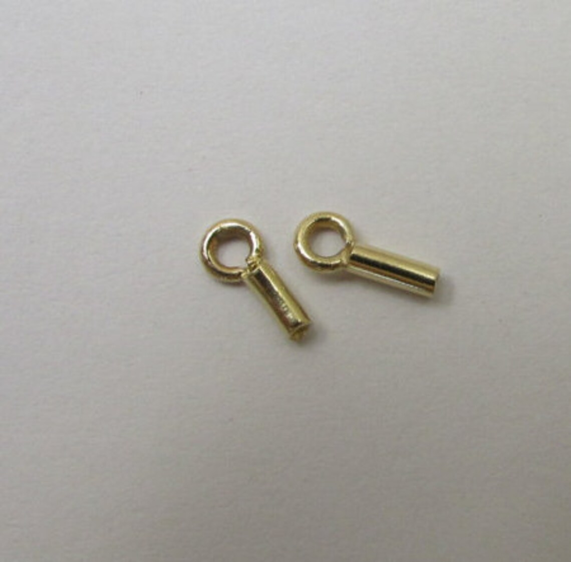 14K Solid Gold Crimp End Cap 1mm Hole, for Gold Chains, Chain Wire and ...