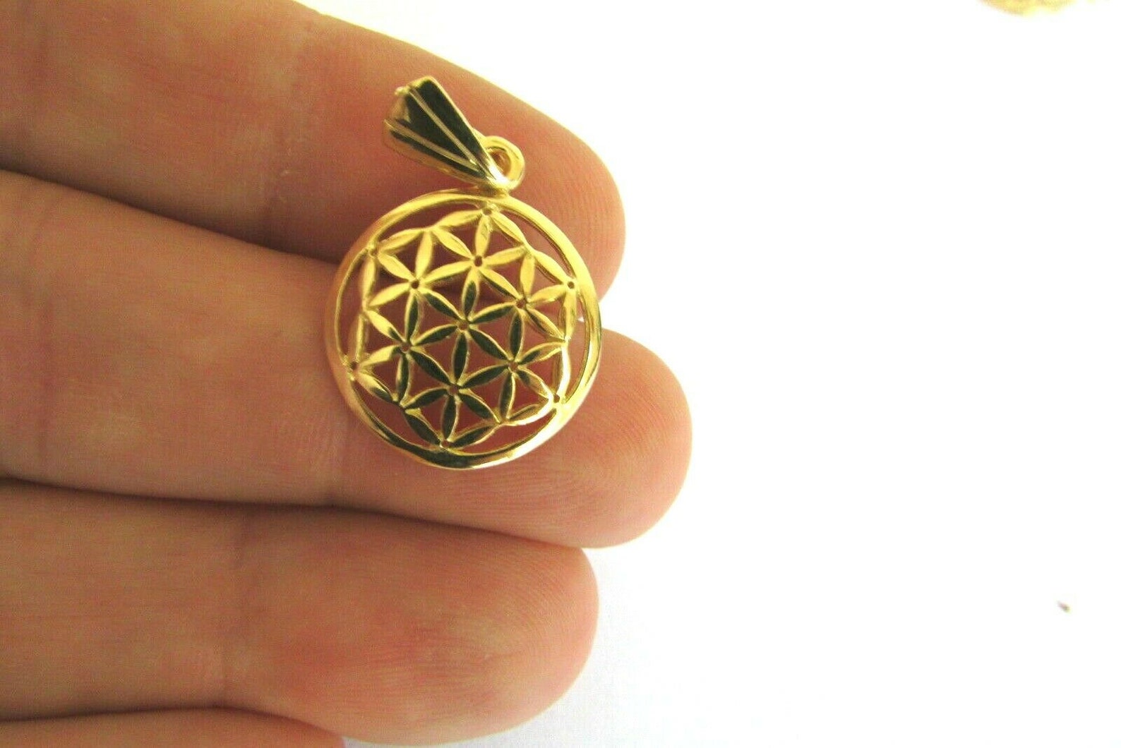 14K Gold Flower of Life Pendant Original Sacred Geometry - Etsy