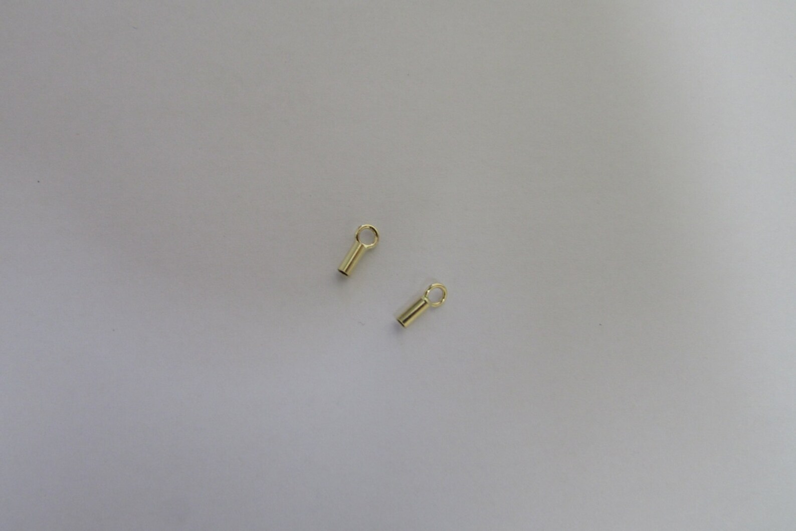 14K Solid Gold Crimp End Cap 1mm Hole, for Gold Chains, Chain Wire and ...