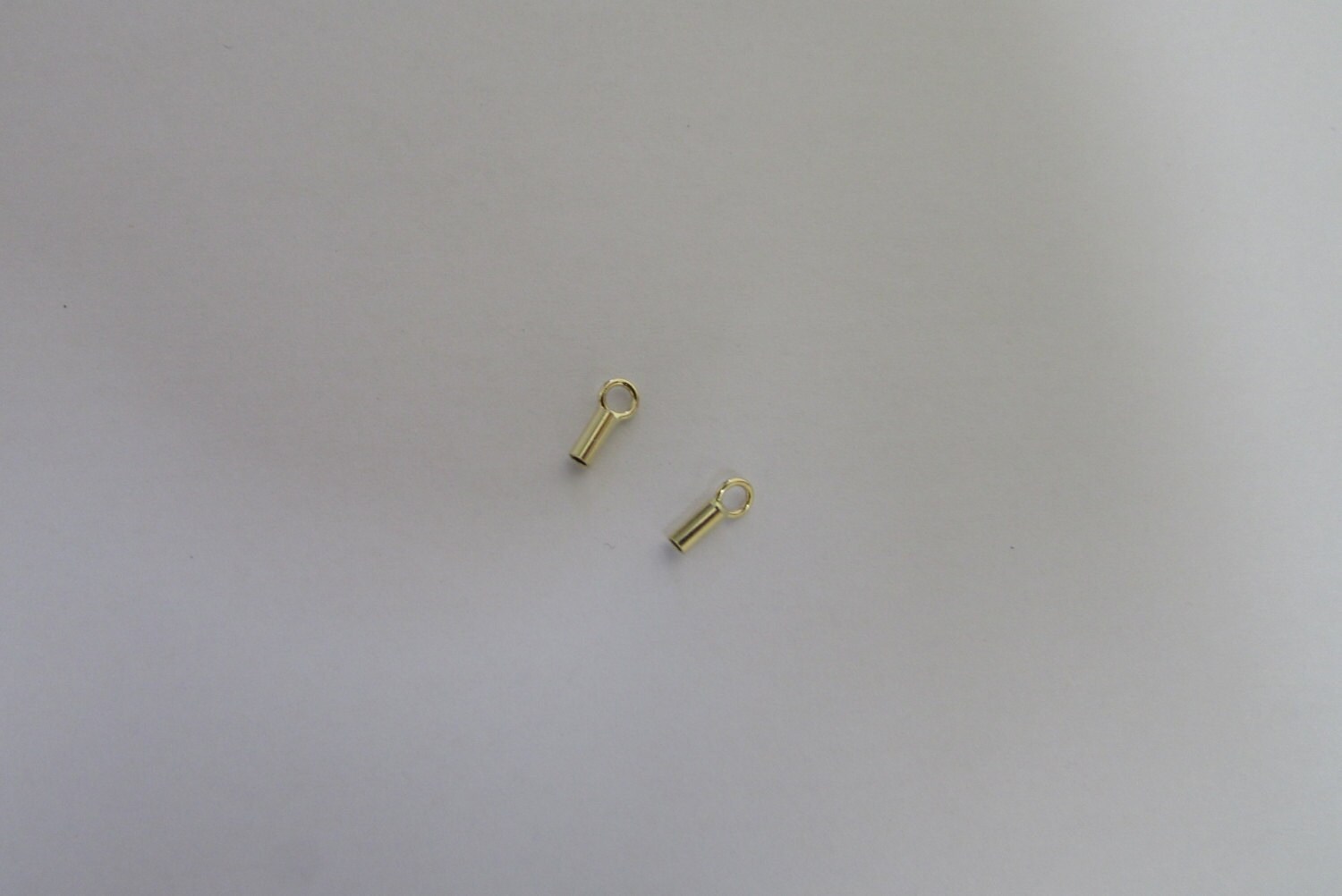 14K Solid Gold Crimp End Cap 1mm Hole, for Gold Chains, Chain Wire and ...