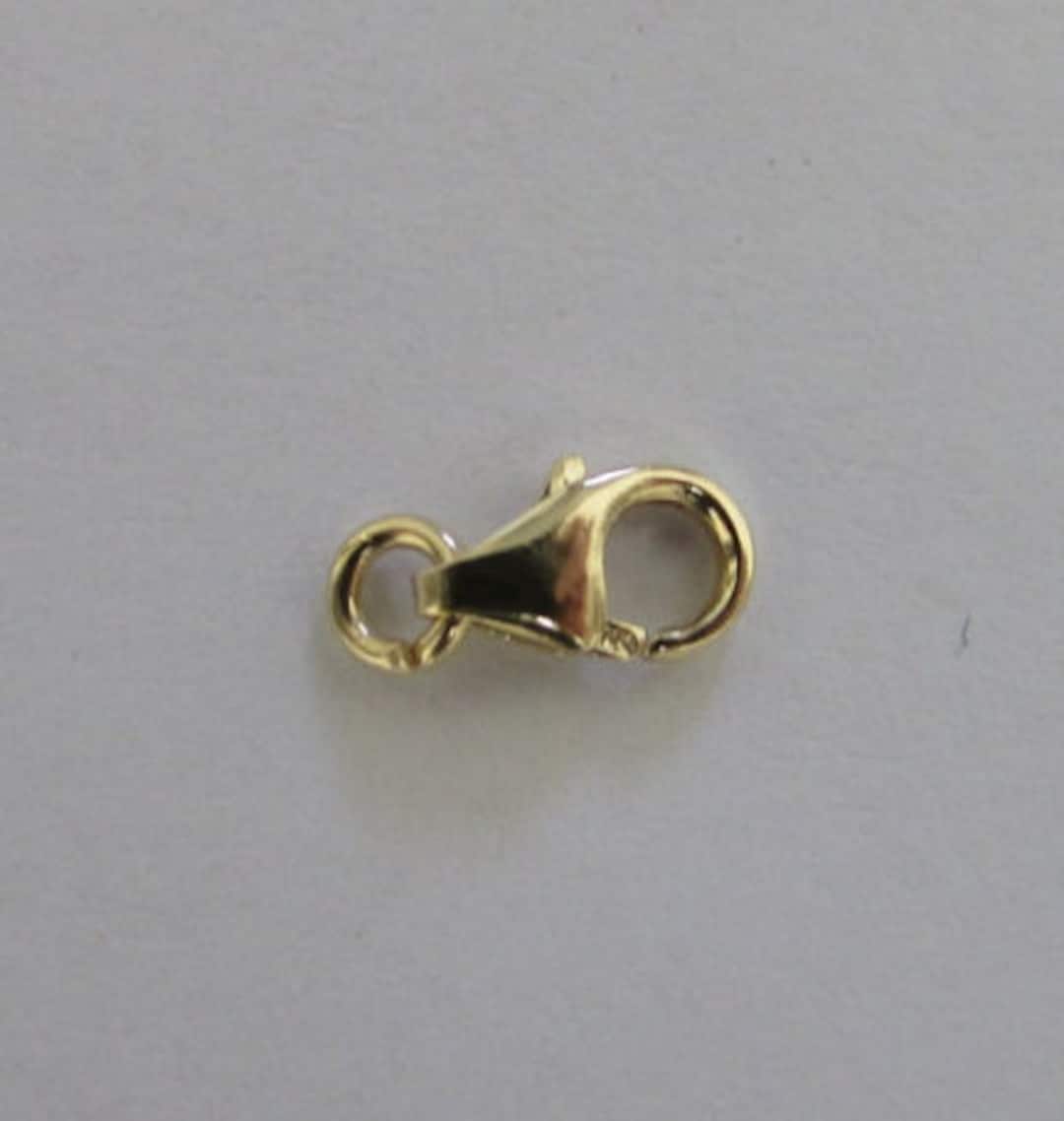 14K Gold Lobster Clasp, Real Gold Fishlock Clasp, Solid 14K Yellow Gold ...
