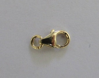 14K Yellow Solid Gold Oval Lobster Clasp Gold Clasp Lobster - Etsy