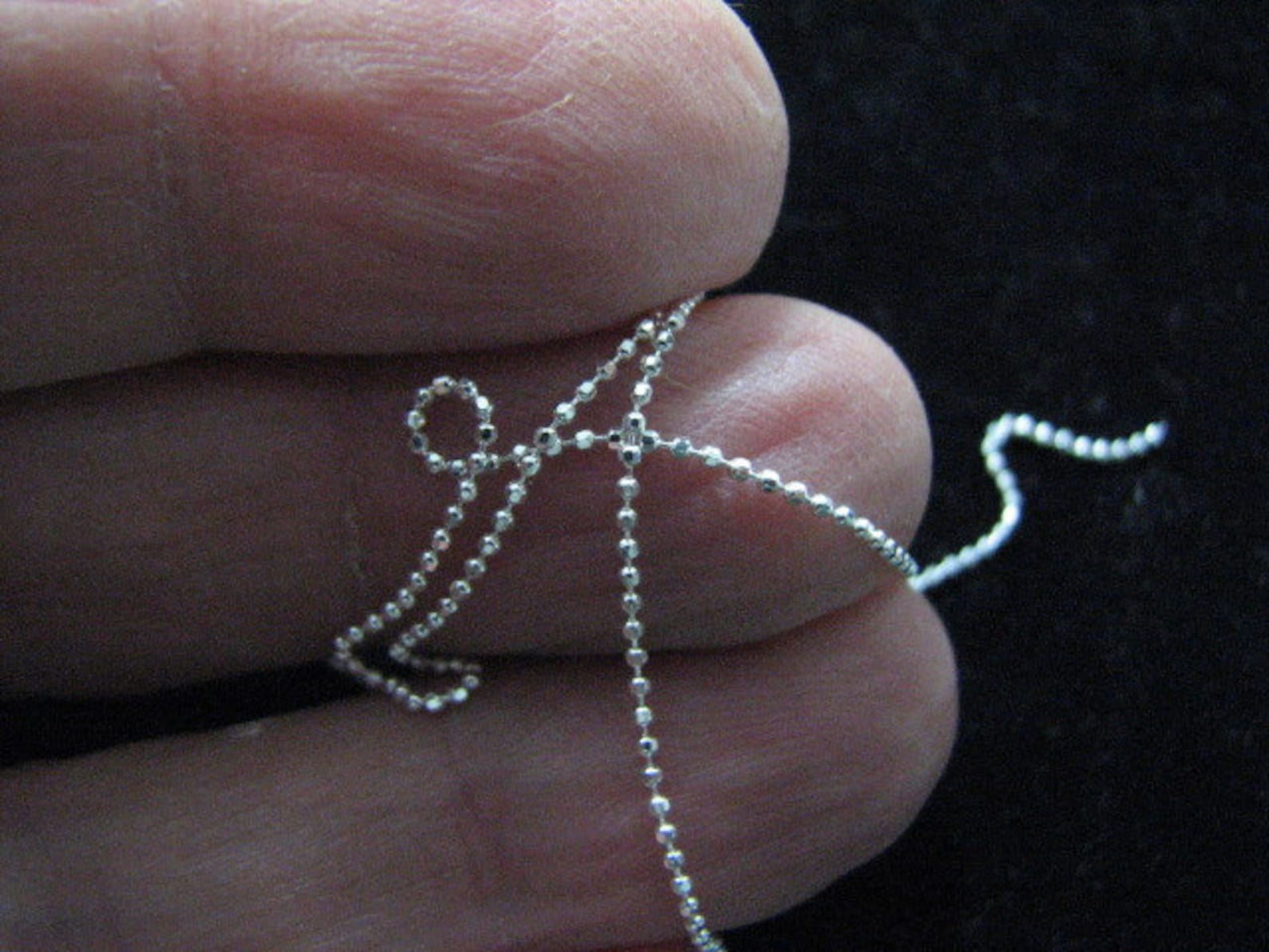 25 Feet Sterling Silver 1mm Diamond Cut Ball Chain by the Foot | Etsy