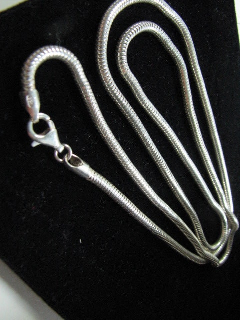 4mm Snake Chain 20 Inch Necklace 925 Sterling Silver Strong and Heavy ...