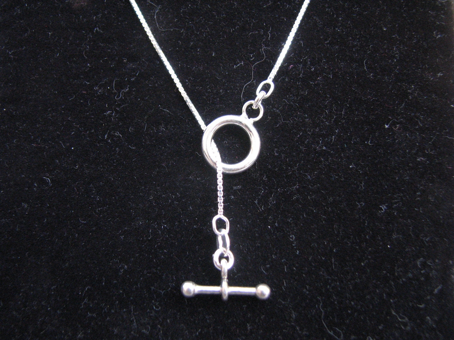 Sterling Silver Box Chain Necklace With Toggle Clasp 1mm Box - Etsy