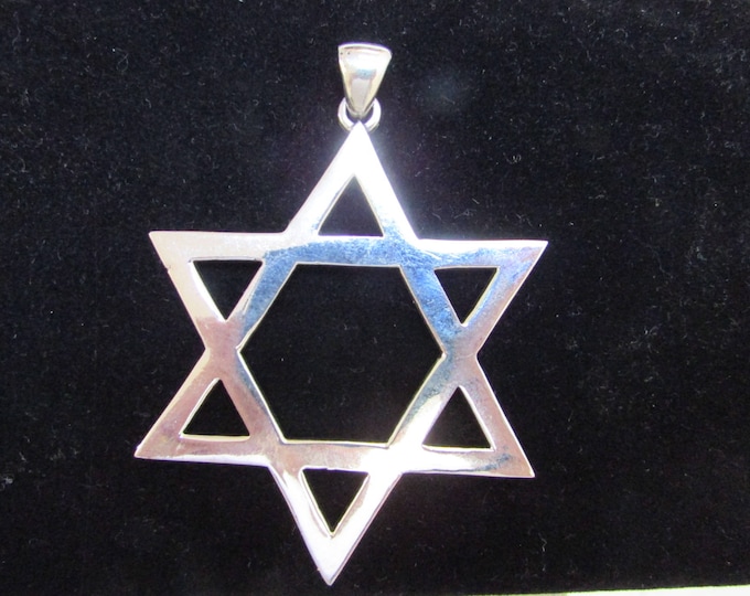 Extra Large Star of David Pendant, Solid Sterling Silver 925, 2 1/2 ...