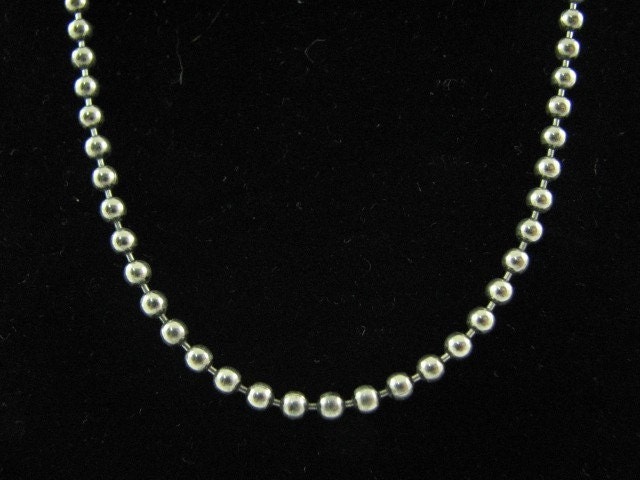 26 Inch Oxidized Sterling Silver 3mm Ball Chain With Lobster - Etsy