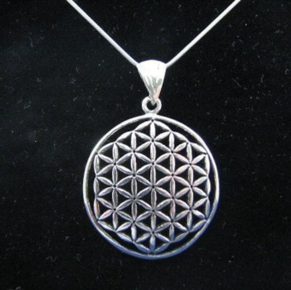 Flower of Life Pendant and 28 Inch Chain Sterling Silver | Etsy