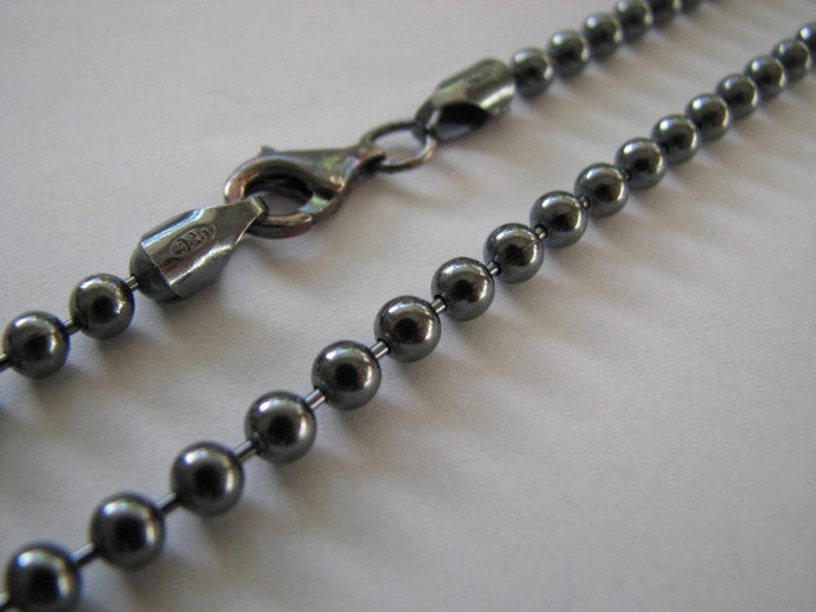 24 Inch Extreme Oxidized 4mm Ball Chain Necklace Sterling | Etsy