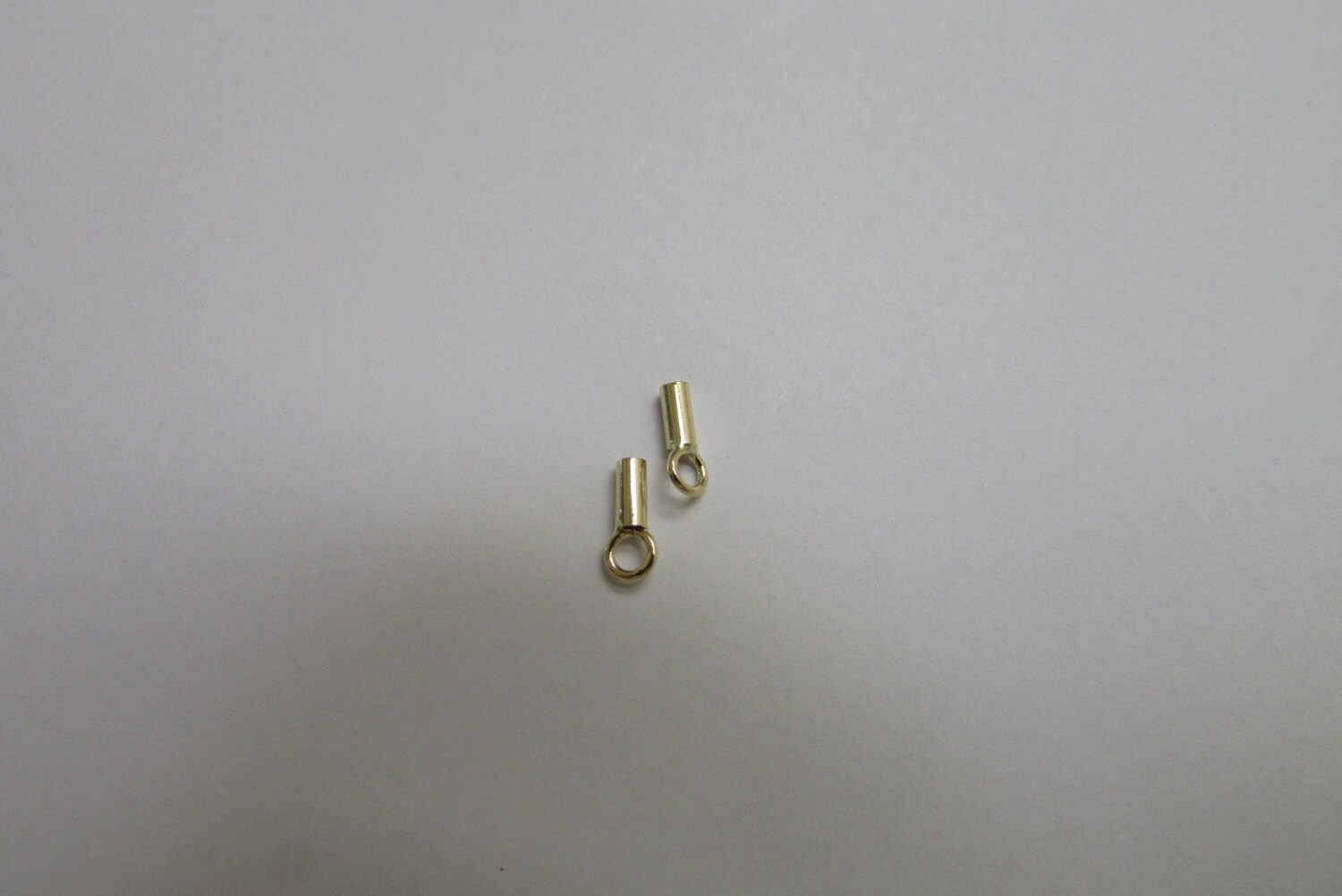 14K Solid Gold Crimp End Cap 1mm Hole, for Gold Chains, Chain Wire and ...