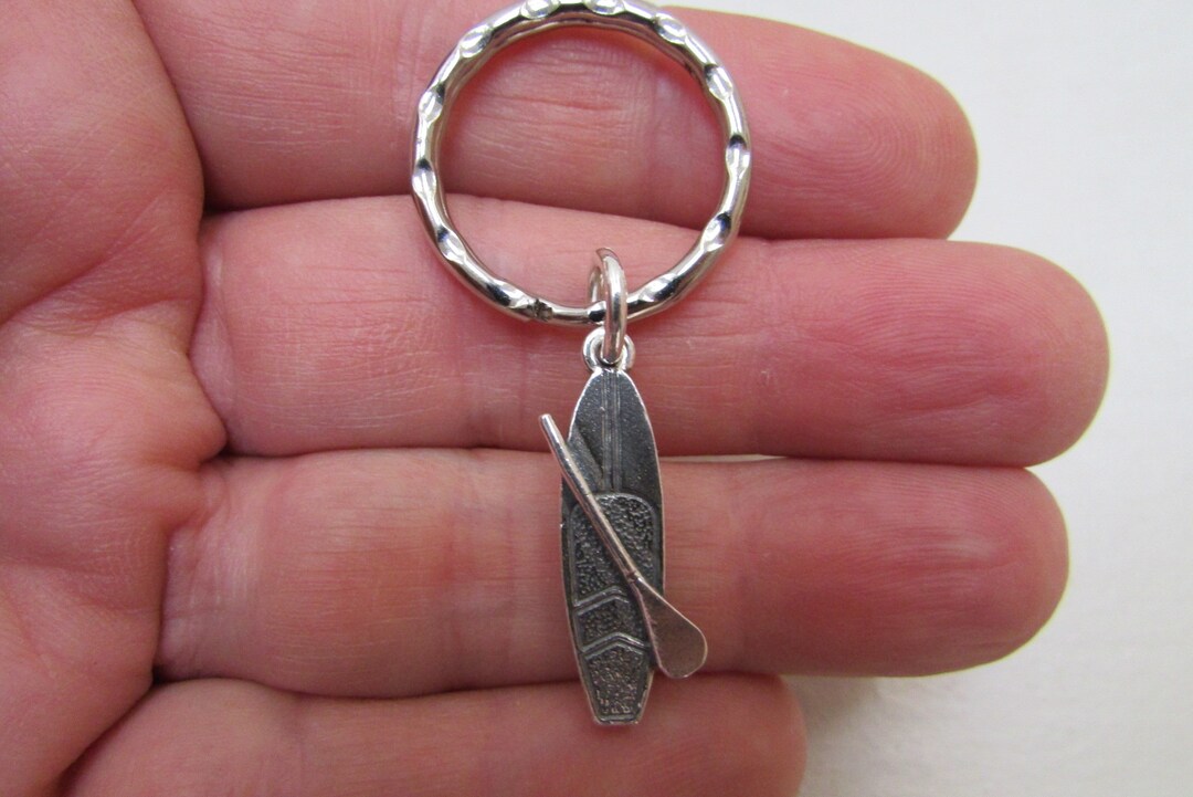 Stand up Paddle Board Key Ring , SUP Pendant on Key Chain, 925 Sterling ...