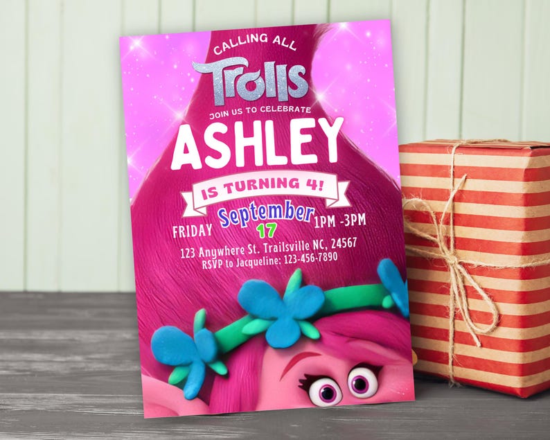 Trolls Invitation, Trolls Birthday Invite Printable, Trolls Craziest ...