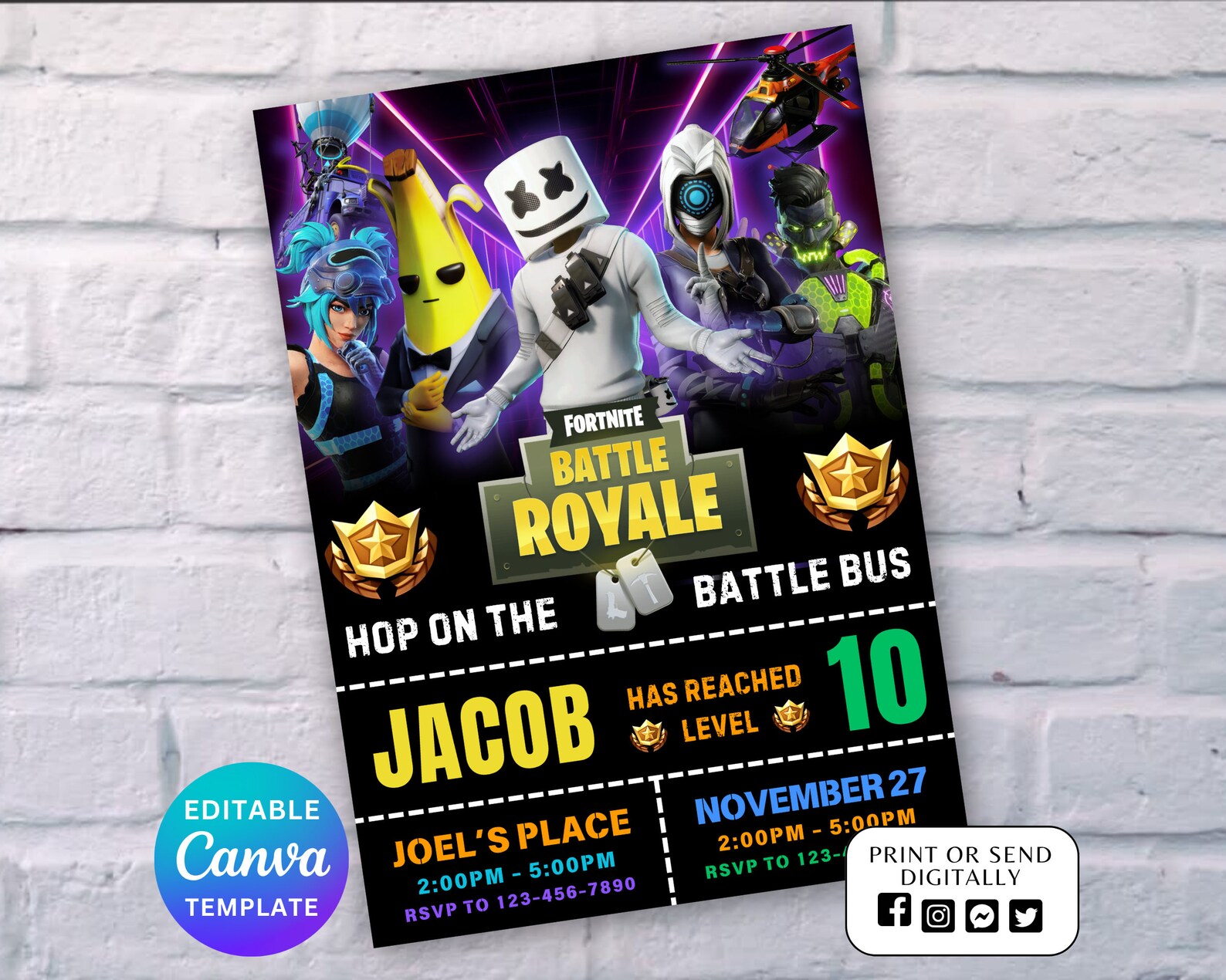 Fortnite invitation - Etsy