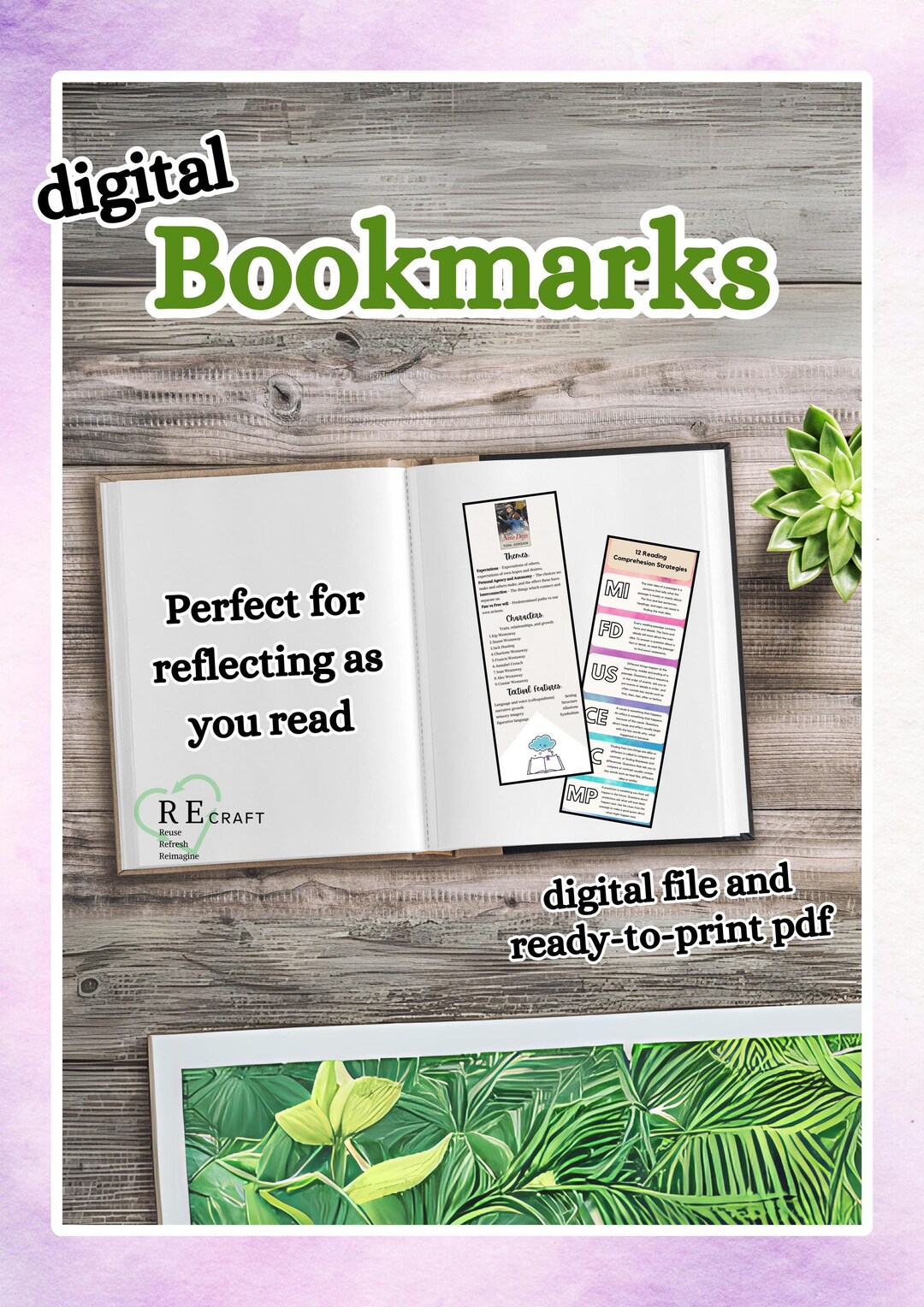 PRINTABLE Bookmarks Reading Comprehension | Nine Days, Ghost Wall VCE ...