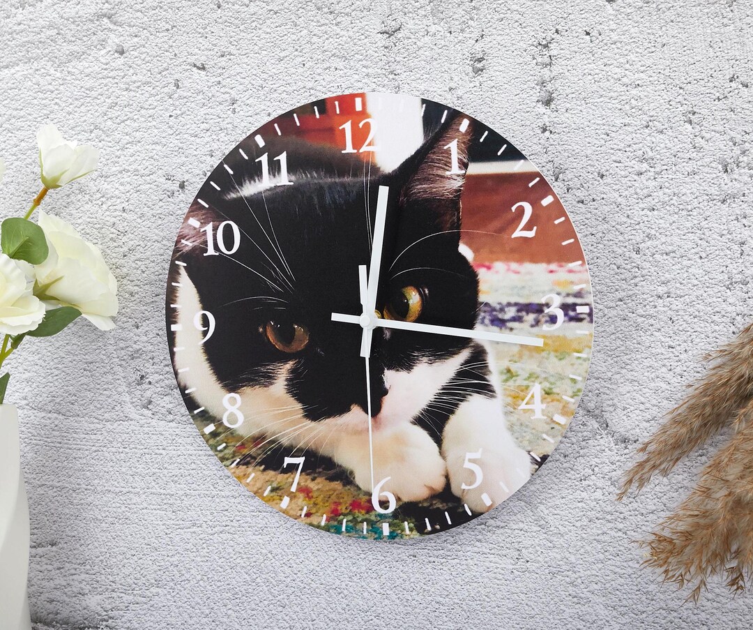 Personalized Photo & Text Wall Clock, Custom Photo Clock, Home ...
