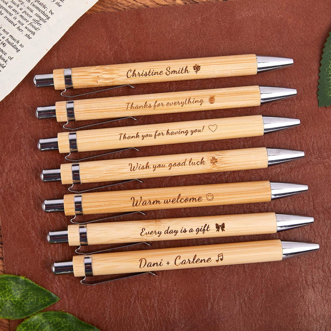 Engraved Wooden Pen, Personalized Ballpoint Pen With Name, Custom ...