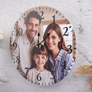 Personalized Photo Clock With Text, Custom Wall Clock, Home Decoration ...