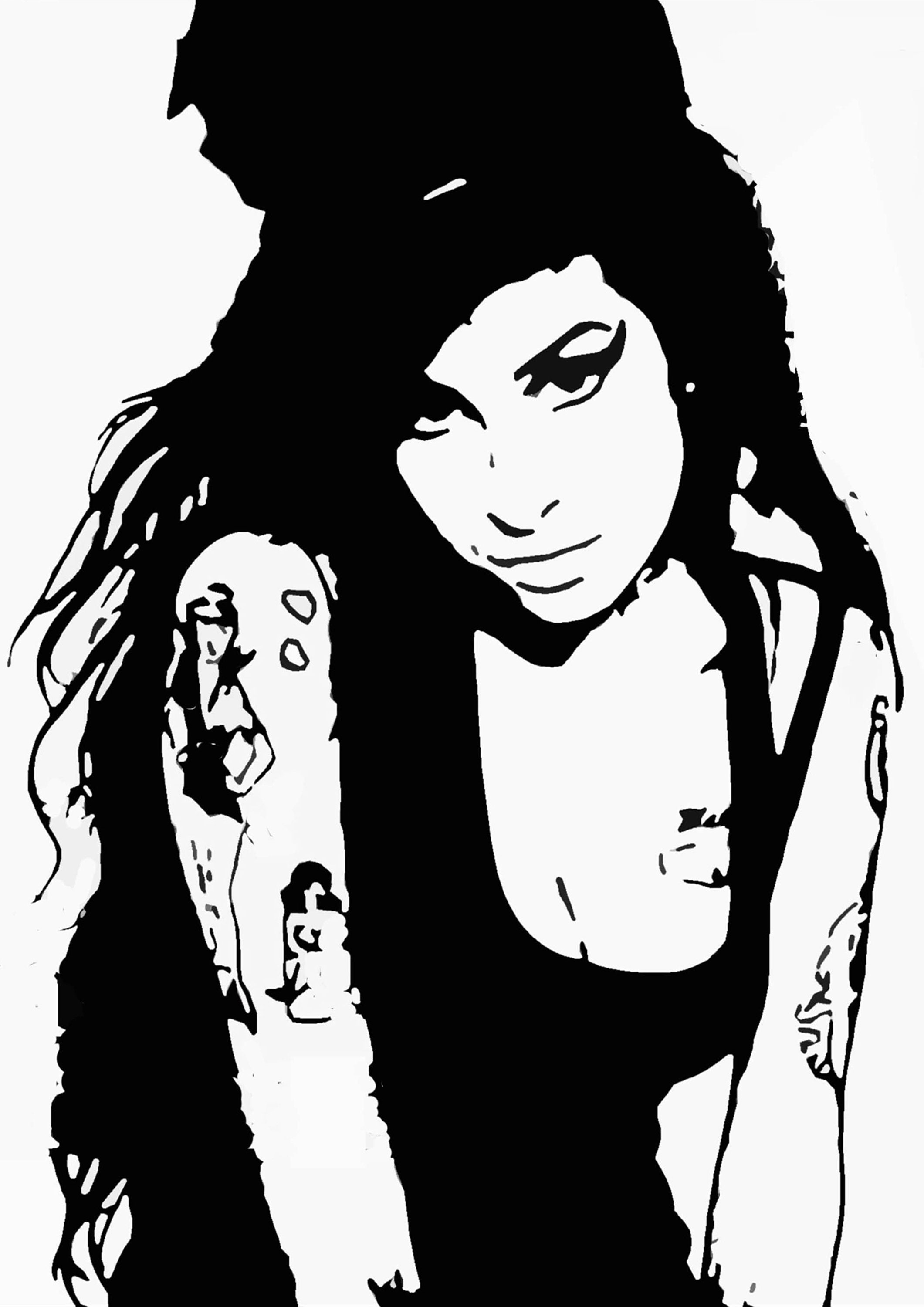 Amy Winehouse Black and White Pop Art Post Card Print | Etsy