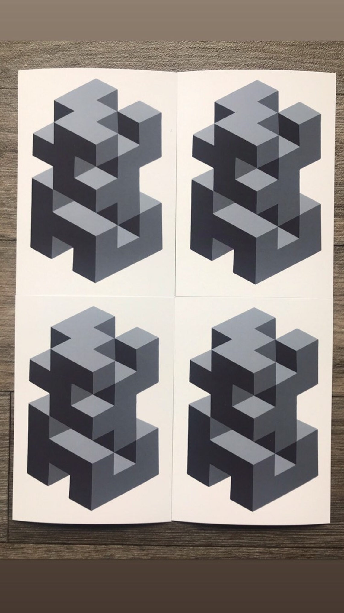 Original Geometric Op Art Architecture Print Modern Art - Etsy UK