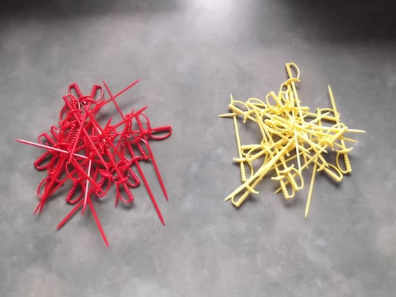 Plastic Sword Picks Choice of Red or Yellowgreat for Finger - Etsy