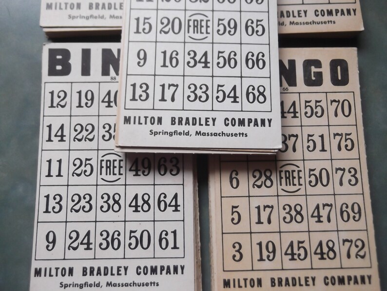 Choice Vintage Bingo Cards--13 Pieces--blue Whitman Publishing Co/cream ...