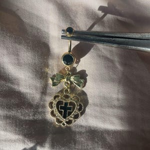 Black Cross Belly Piercing - Etsy