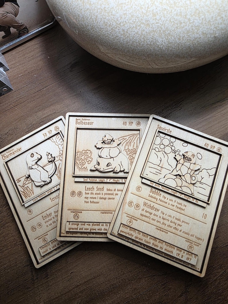 Laser-engraved 3D Wooden Pokemon Card – Original 151 - Etsy
