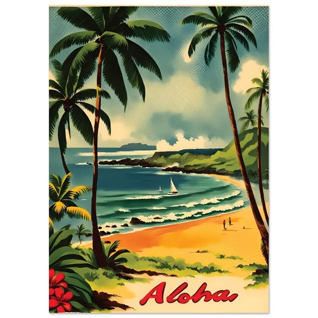 Aloha Wall Mural Vintage Hawaiian Art for Your Home - Etsy