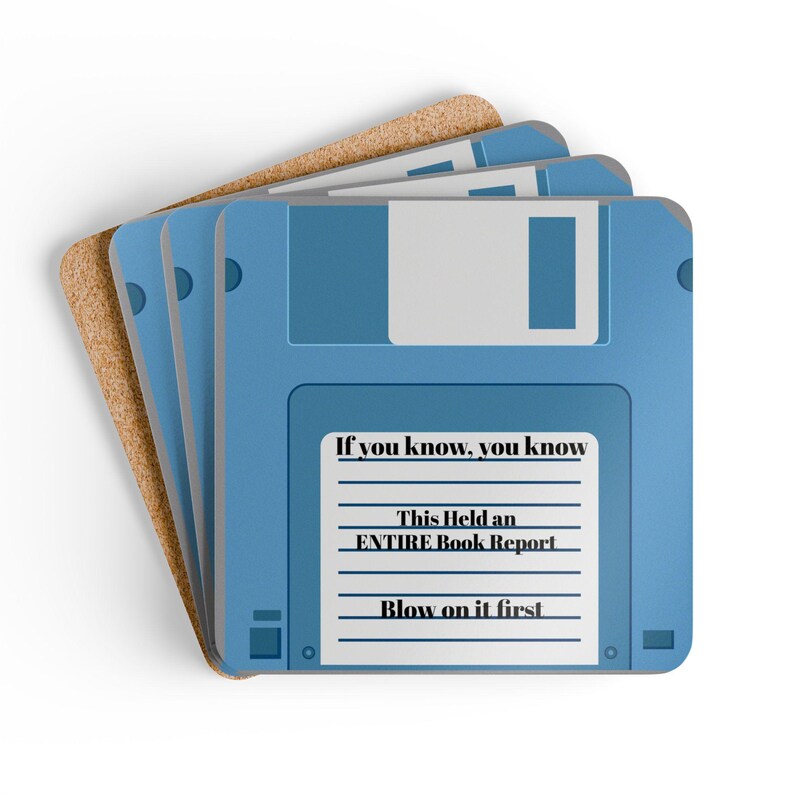 Floppy Disk Coaster Set - Gen X Nostalgia Gift - Funny 90s Home Decor ...