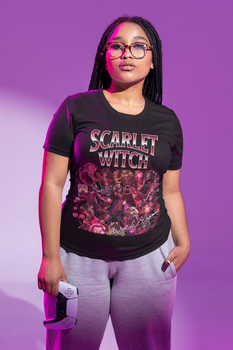Scarlet Witch Marvel Rivals T-shirt Wanda Maximoff Game Gaming Shirt ...